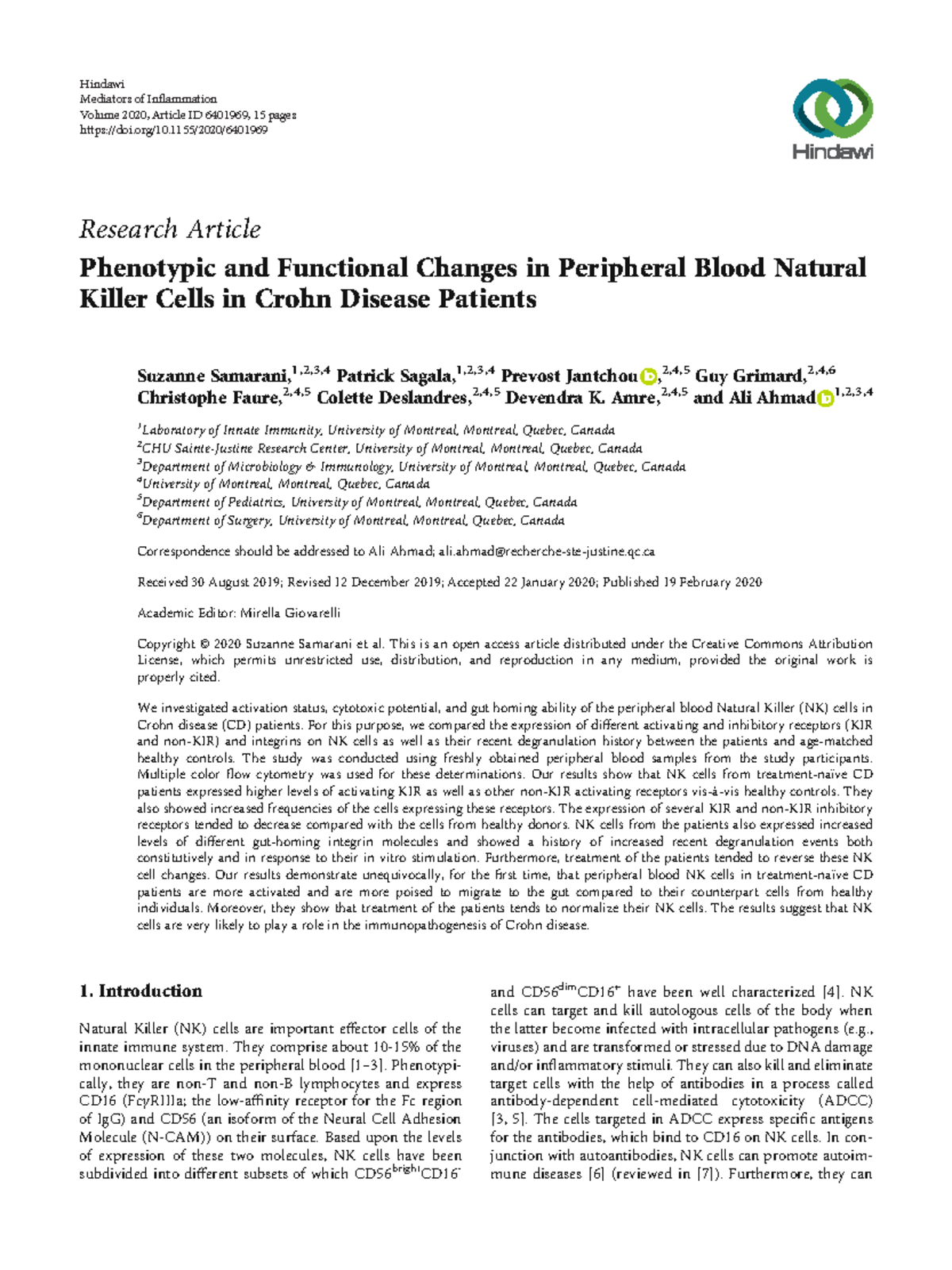 Phenotypic & Functional Analysis of NK Cells in Crohn Disease Patients ...