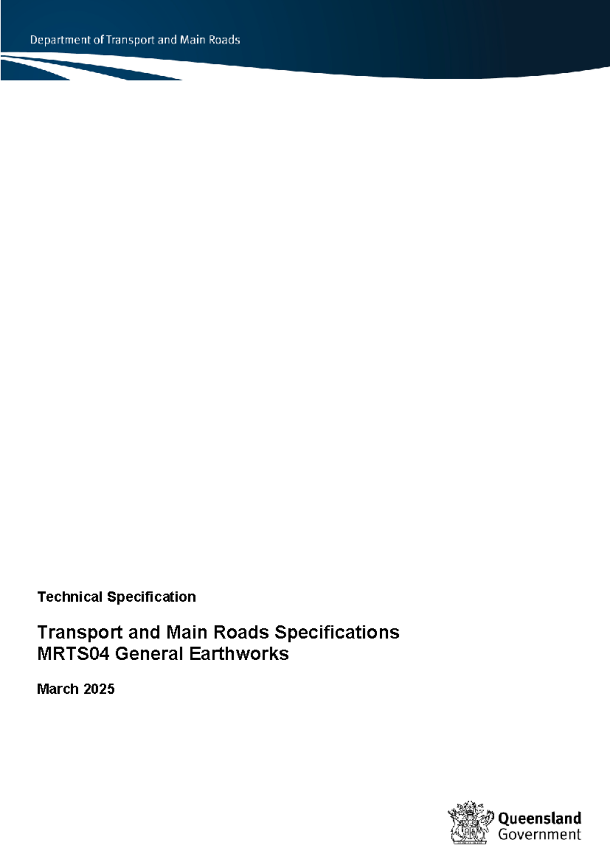 MRTS04 Technical Specification: General Earthworks Guidelines - Studocu