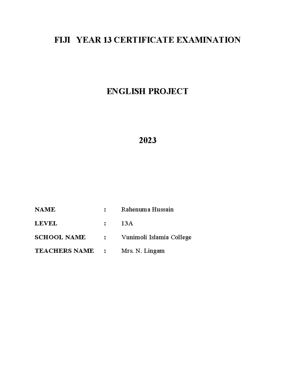 Fiji Year 13 English Project: E-Learning & Sustainable Development Goals - Studocu