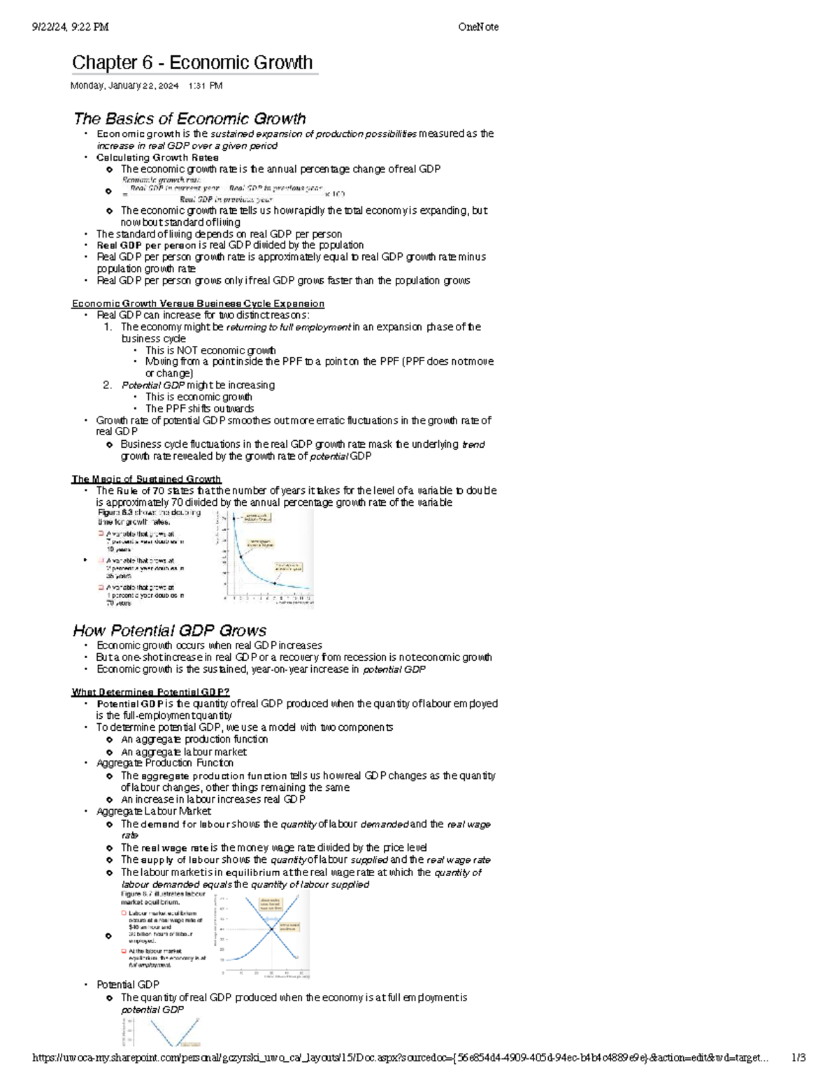 Macro 9:22 PM Chapter 6 Notes on Economic Growth - Studocu