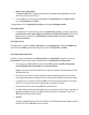 Global Divides - 1. What is meant by Global Divides? Since ...