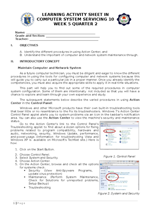 Grade-10-TLE-CSS-ICT 2021-2022 - COMPUTER SYSTEMS SERVICING – ICT NC II LEARNING ACTIVITY SHEET ...