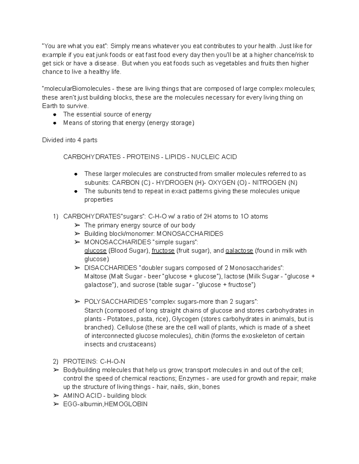 Biomolecules Overview: Carbs, Proteins, Lipids & Nucleic Acids Study ...