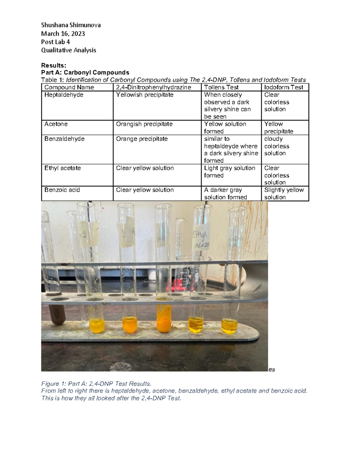 Qualitative Analysis Lab Report 4 - Post Lab 4 (Chem 101) - Studocu