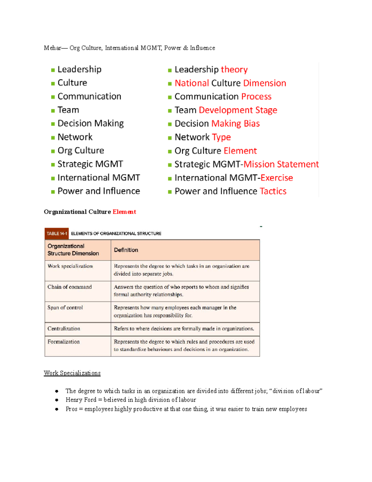 Final Quiz Prep - Org Culture & Management Insights (OB 101) - Studocu