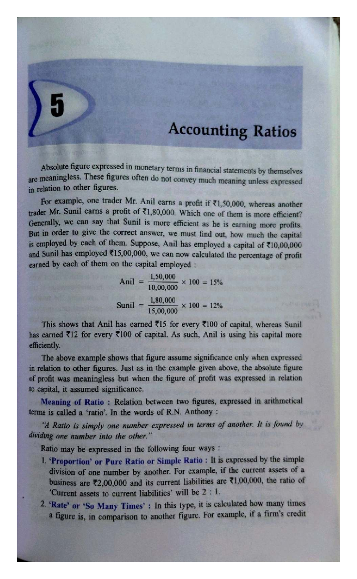 Ch. 5 Accounting Ratios: Understanding Financial Significance and ...
