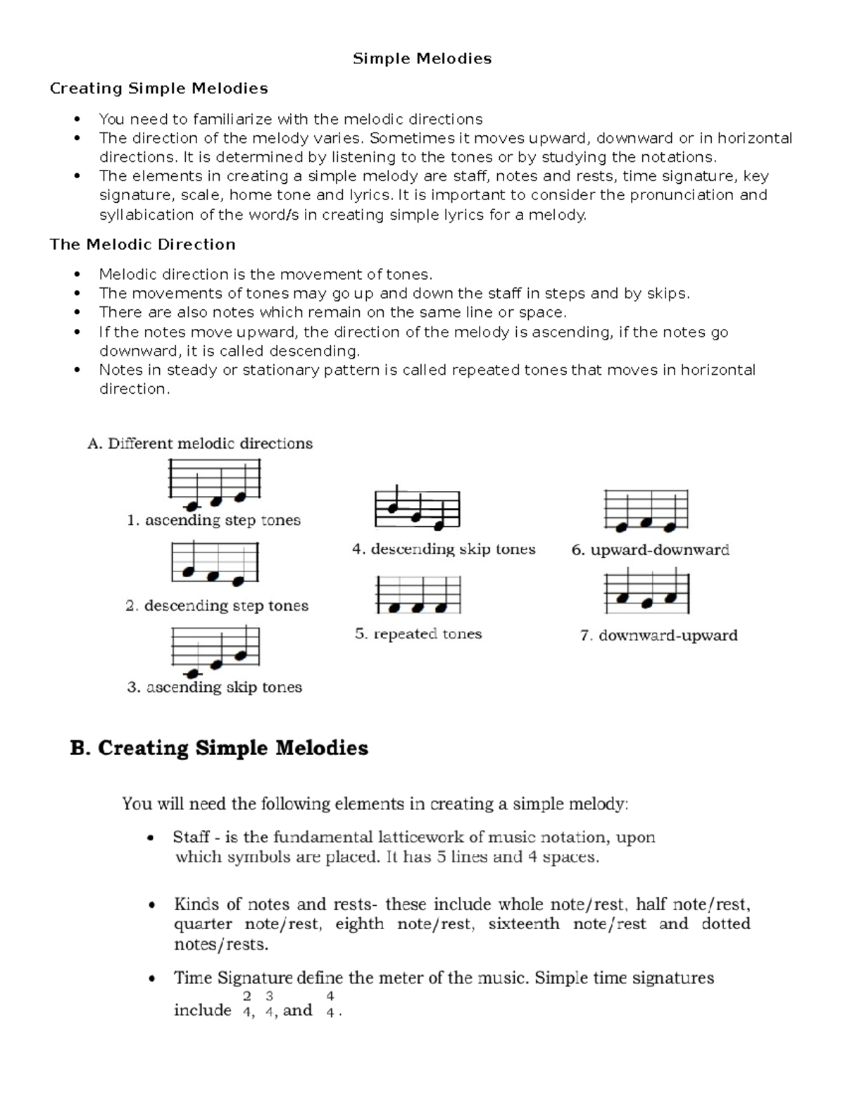 Simple Melodies - Lecture Notes on Composition and Techniques - Studocu