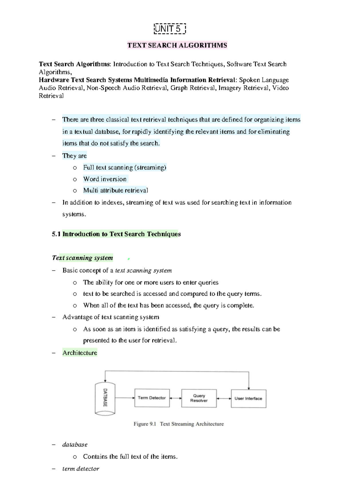 Unit 5 IRS - Understanding Text Search Algorithms and Retrieval ...