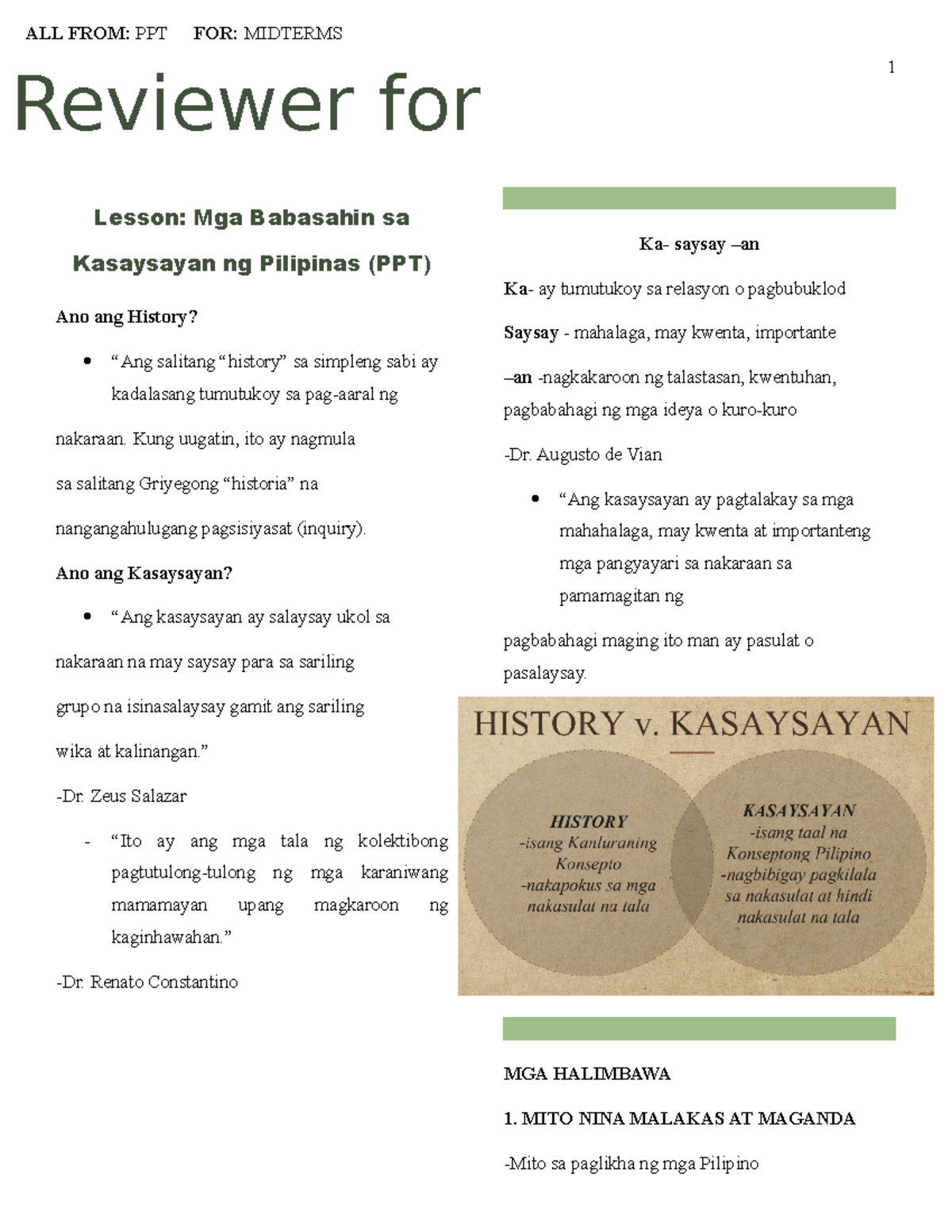 RPH Midterm Reviewer: Lesson Notes on Philippine History - Studocu