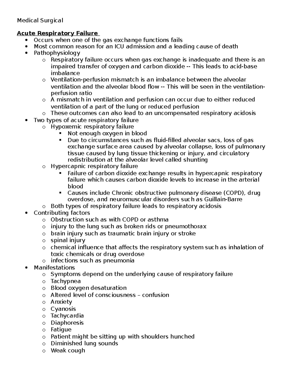 Acute Respiratory Failure & Complications: HF, DM, Sepsis, Stroke, AKI ...
