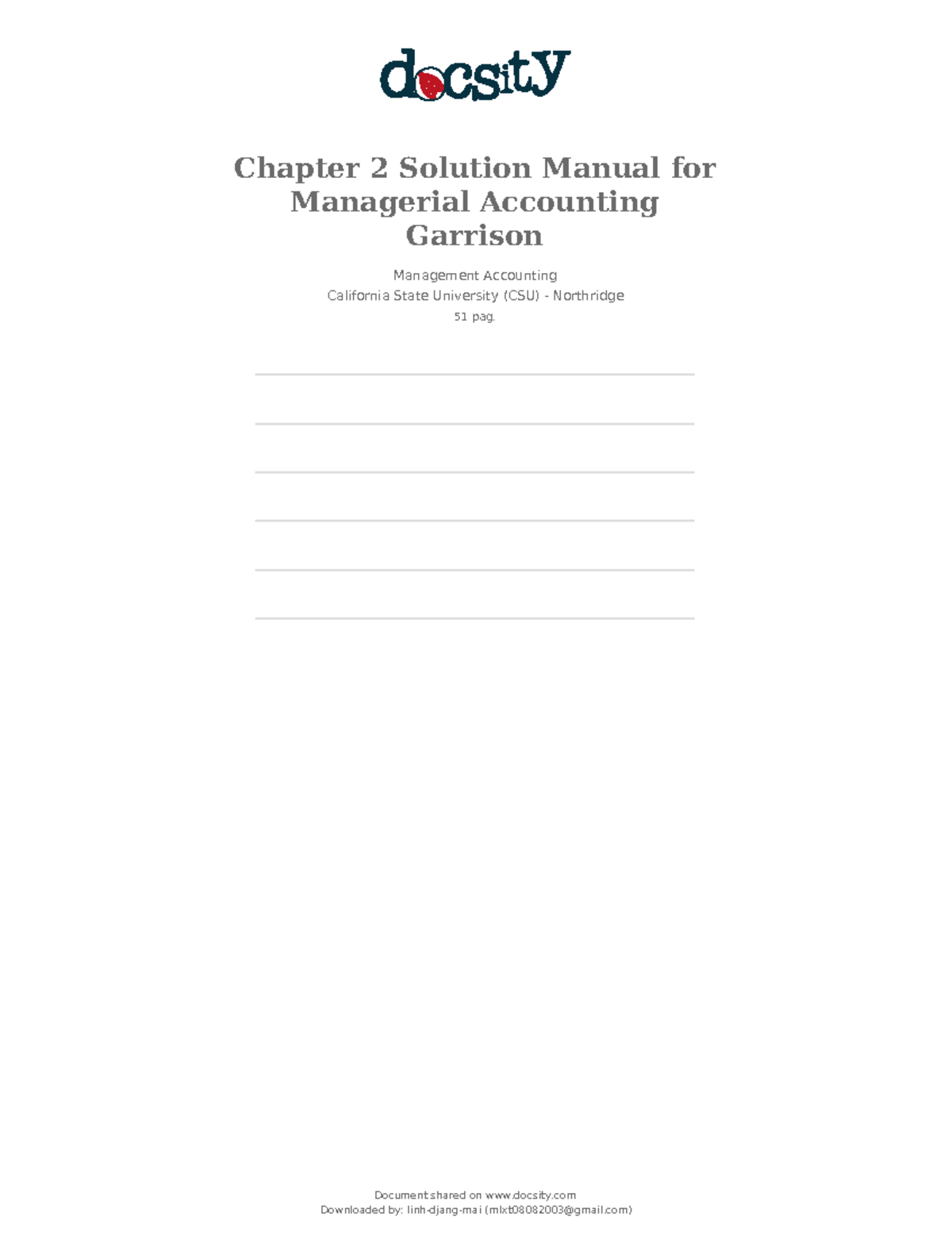 Chapter 2 Solutions Manual for Managerial Accounting (ACCT 101) - Studocu