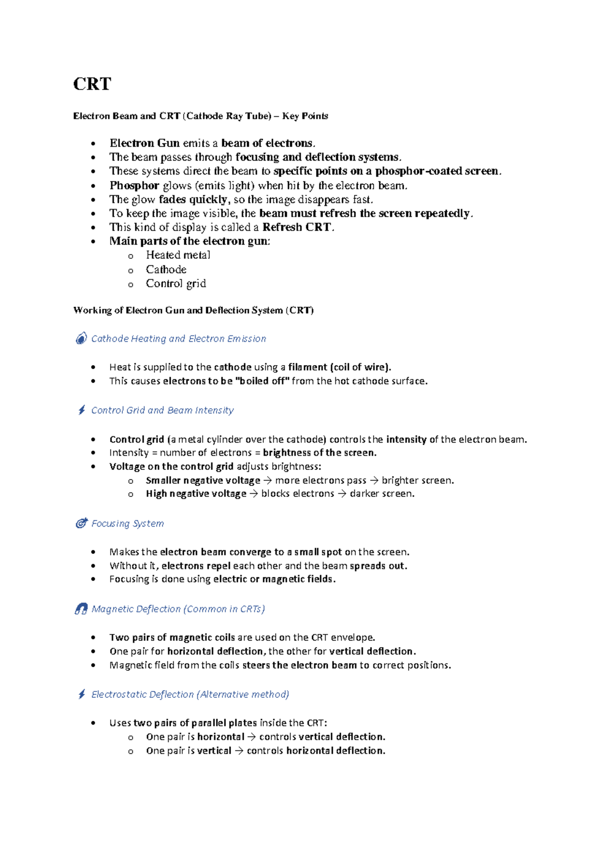 CRT Electron Beam & Key Points: Electron Gun, Deflection, & Emission ...