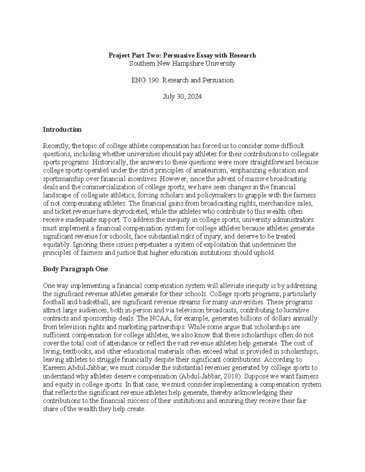 5-1 Project Persuasive Essay With Research-C - Project Part Two ...