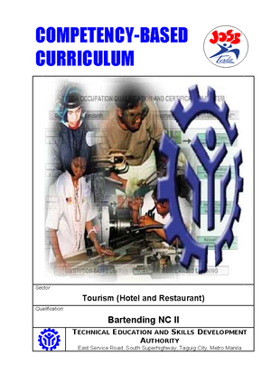 UC 1 Session Plan in FBS NC III - Session Plan Sector : Tourism and ...