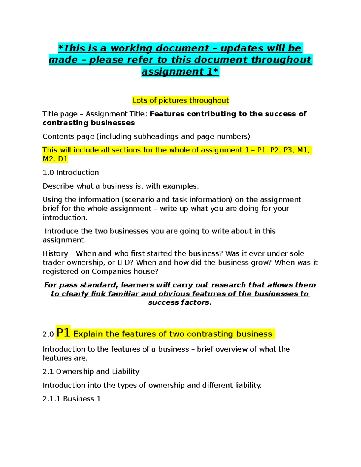 Btec Assignment Unit 1 Exploring Business Introduction In This Report I Will Cover The