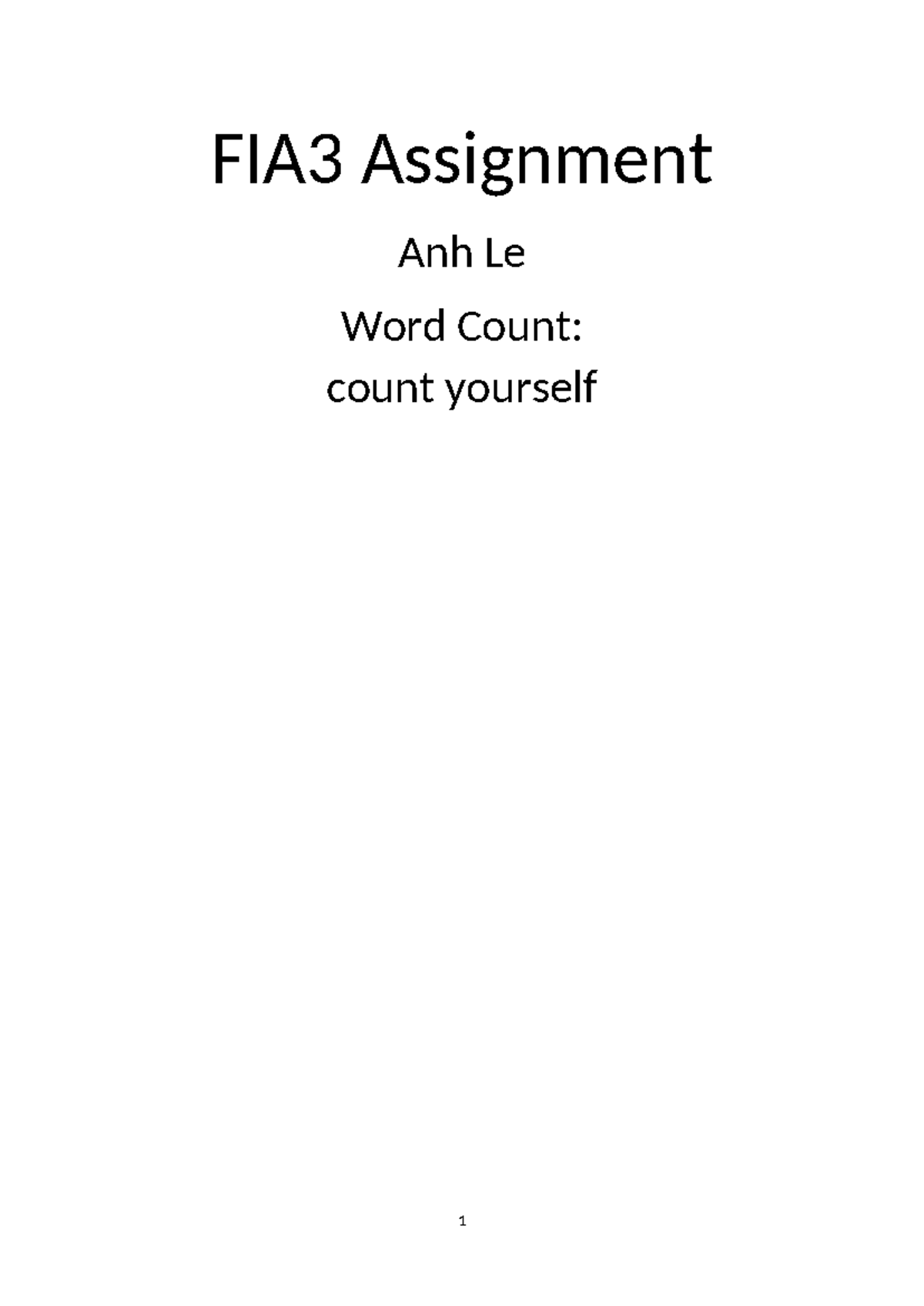 Template Student Experiment IA1 - FIA3 Assignment Anh Le Word Count ...