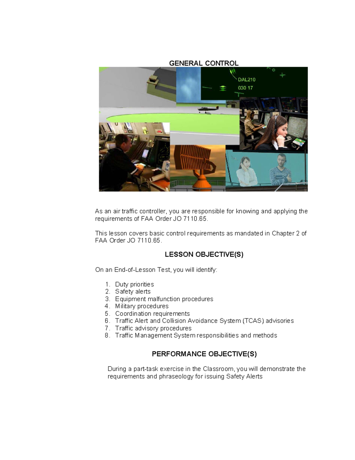 Air Traffic Control (ATC) Lesson: Safety Alerts & Equipment ...