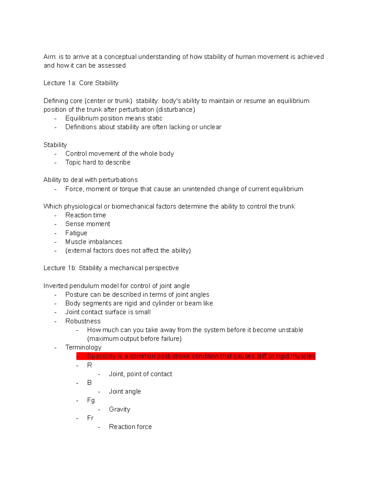 Core Stability and Human Movement: Concepts and Mechanisms (HMS 101 ...