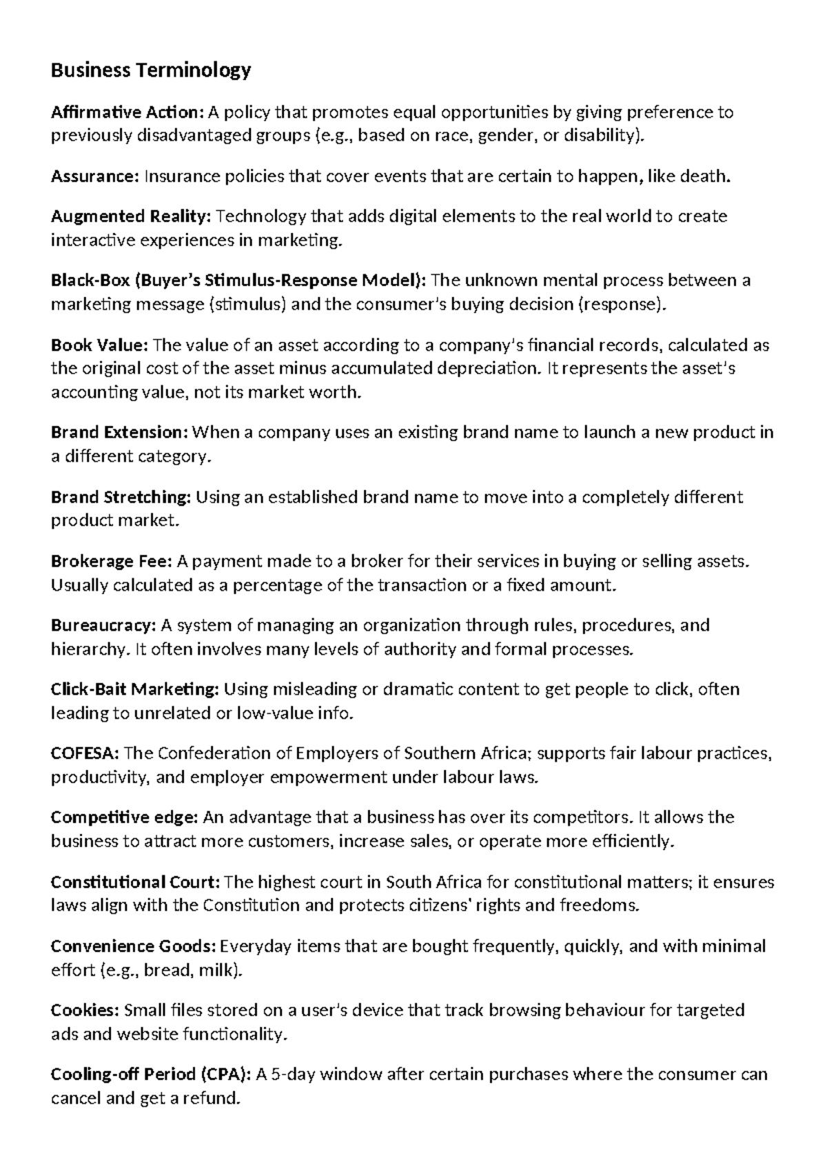 Business Terminology: Key Concepts and Definitions for Marketing and ...