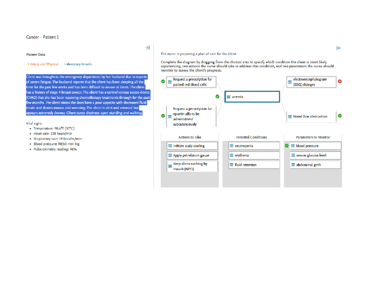 NGN Case Study: Cancer Patient Assessment and Care Plan - Studocu