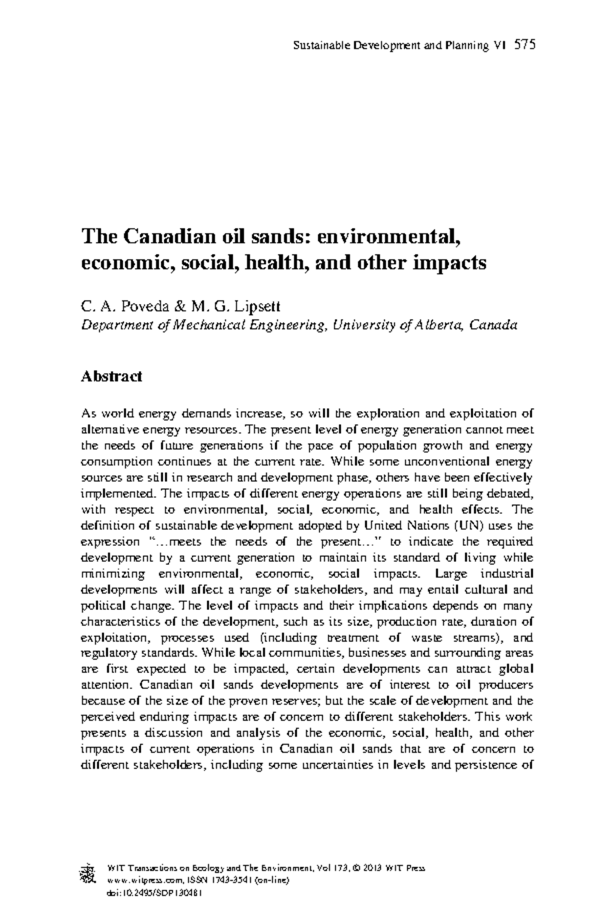 Alberta Oil Sands: Environmental, Economic, and Health Impacts Analysis ...