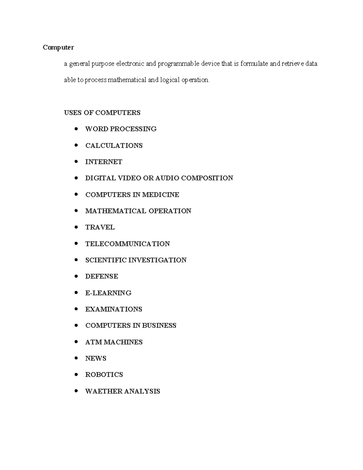 TLE EPAS - TLE EPAS - Computer a general purpose electronic and ...