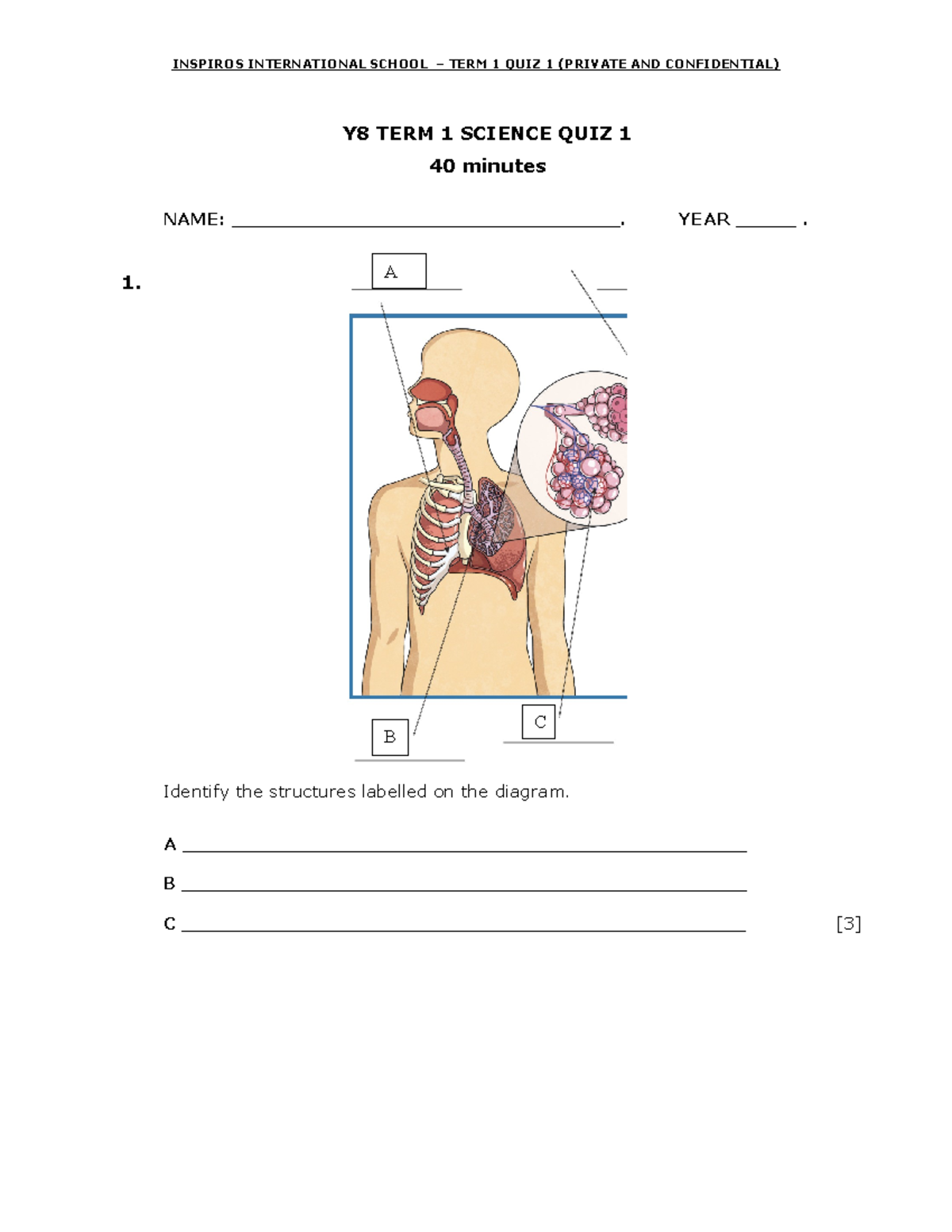Y8 T1 2024 Science Quiz 1: Structure Identification & Solubility - Studocu