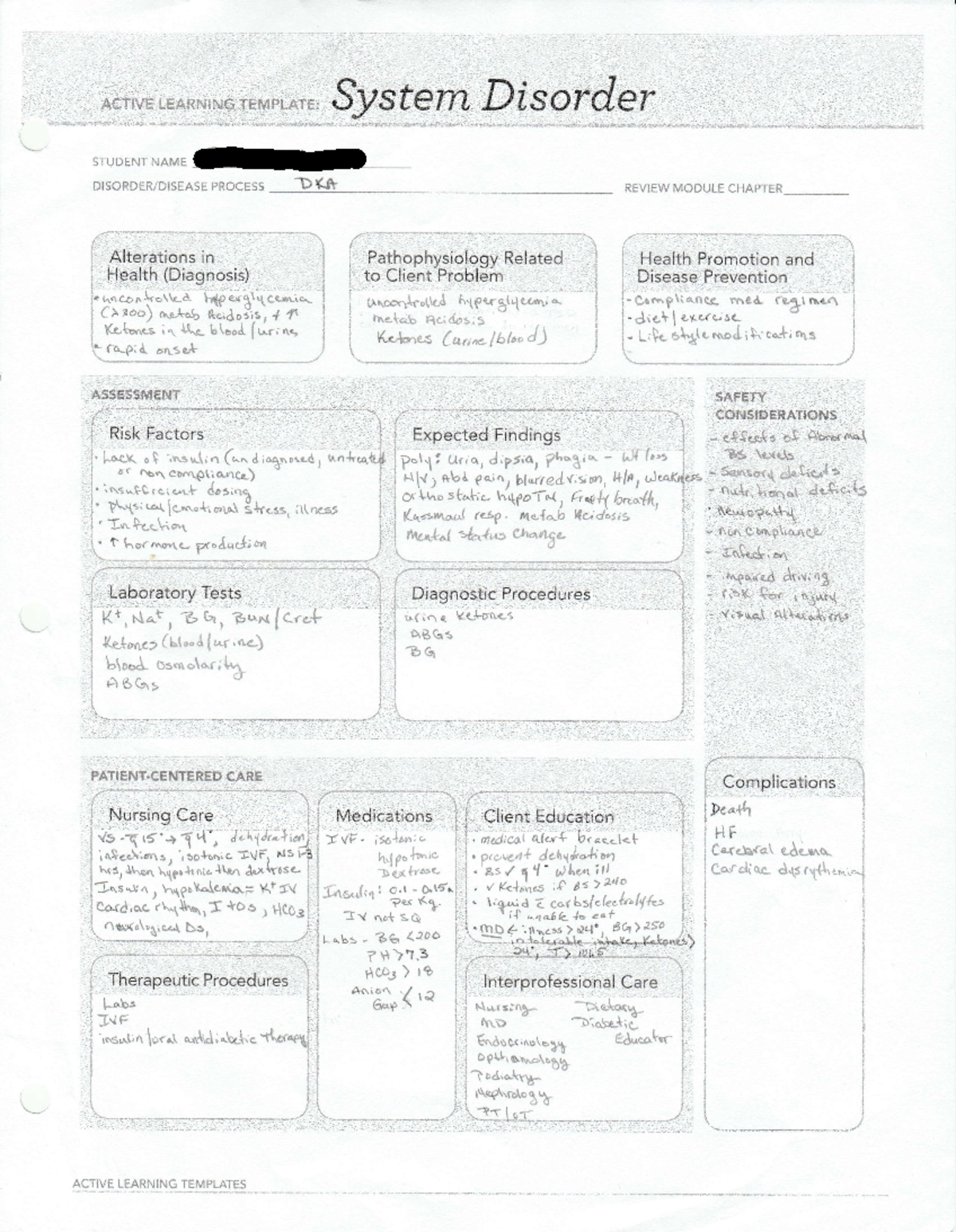 DKA Review Module Chapter - ATI Study Notes - Studocu