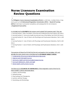 NLE Practice Exam: Pharmacology and Cardiac Medications Review - Studocu