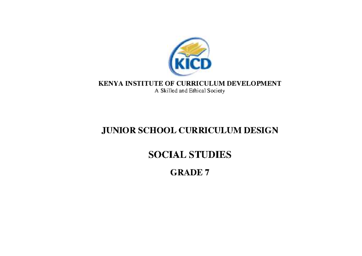 SST G7 Curriculum Design: Competency-Based Approach (2024) - Studocu