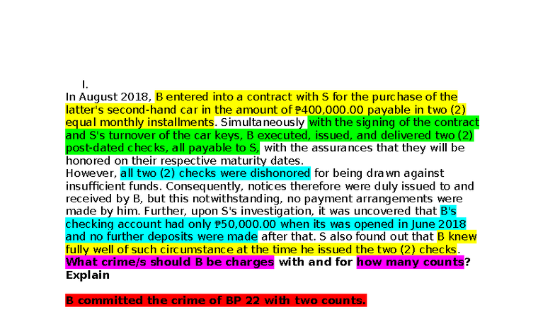 Short Mock Bar Criminal Law Review (647493716) - Studocu