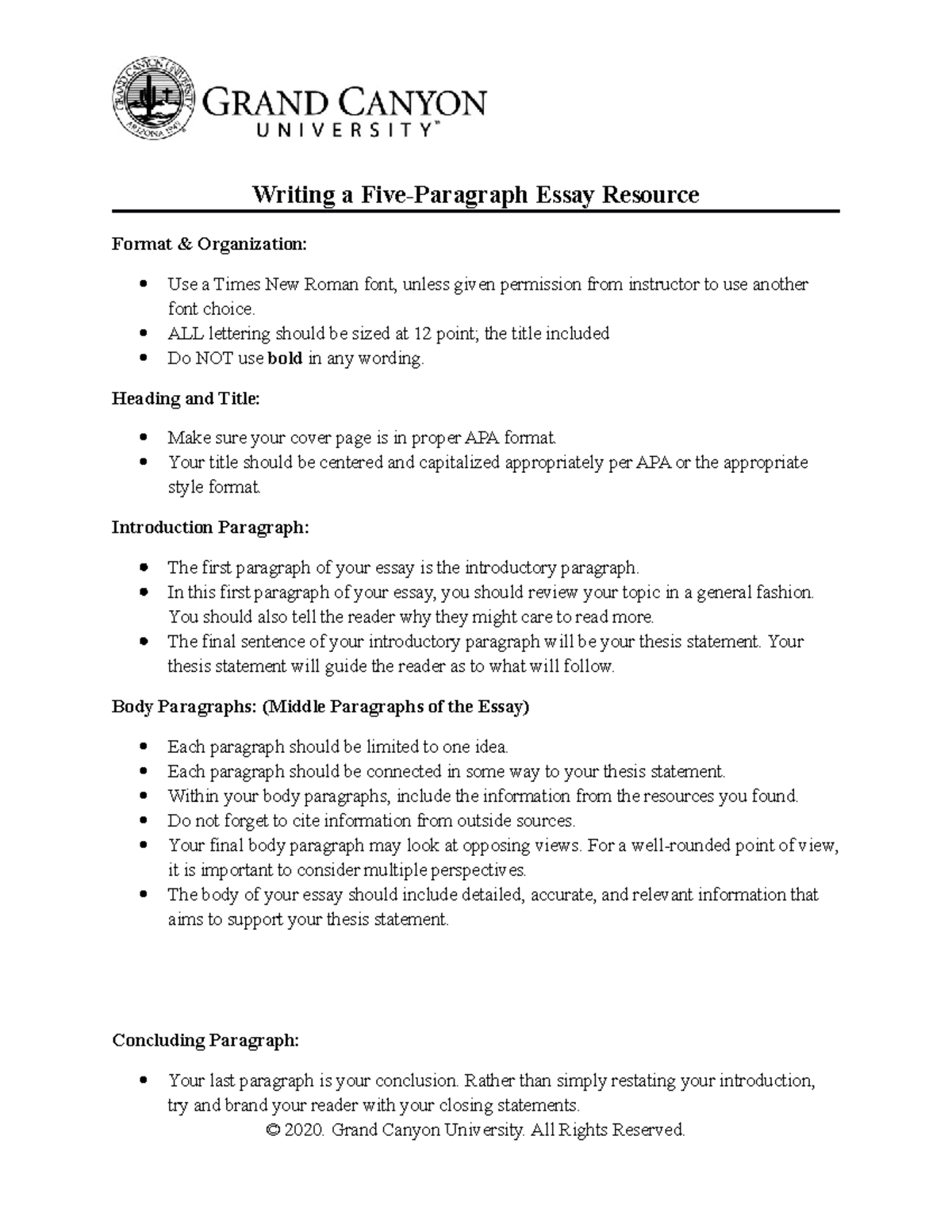 UNV-104-RS-Five Paragraph Essay Writing Guide & Tips - Studocu