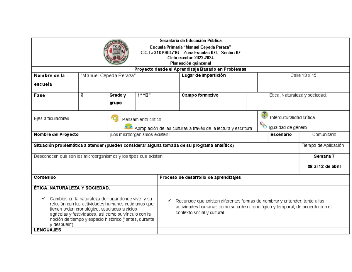 ¡Los microorganismos existen! - Proyecto de Aprendizaje basado en ...