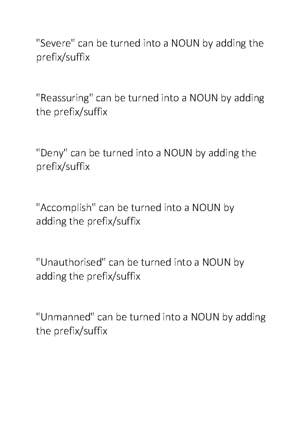 AEP1 In-Class Revision: Word Families & Affixes - Studocu