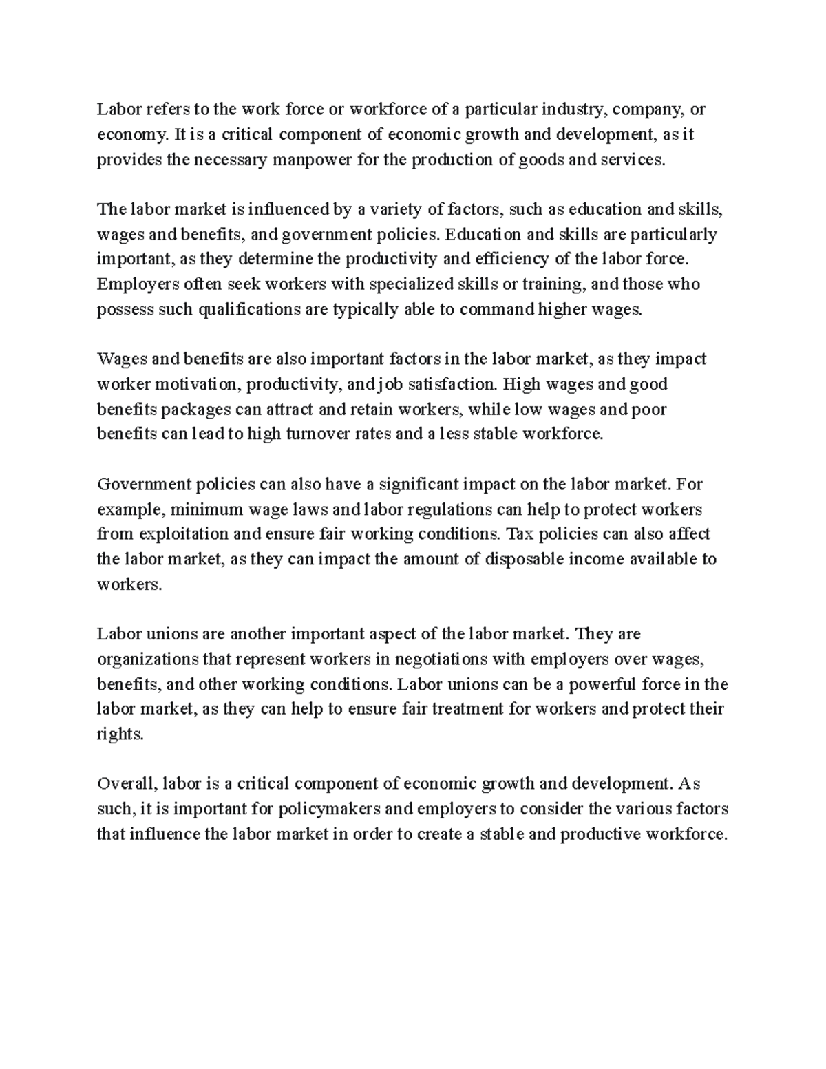 AP Macroeconomics Notes: Understanding Labor Market Dynamics - Studocu