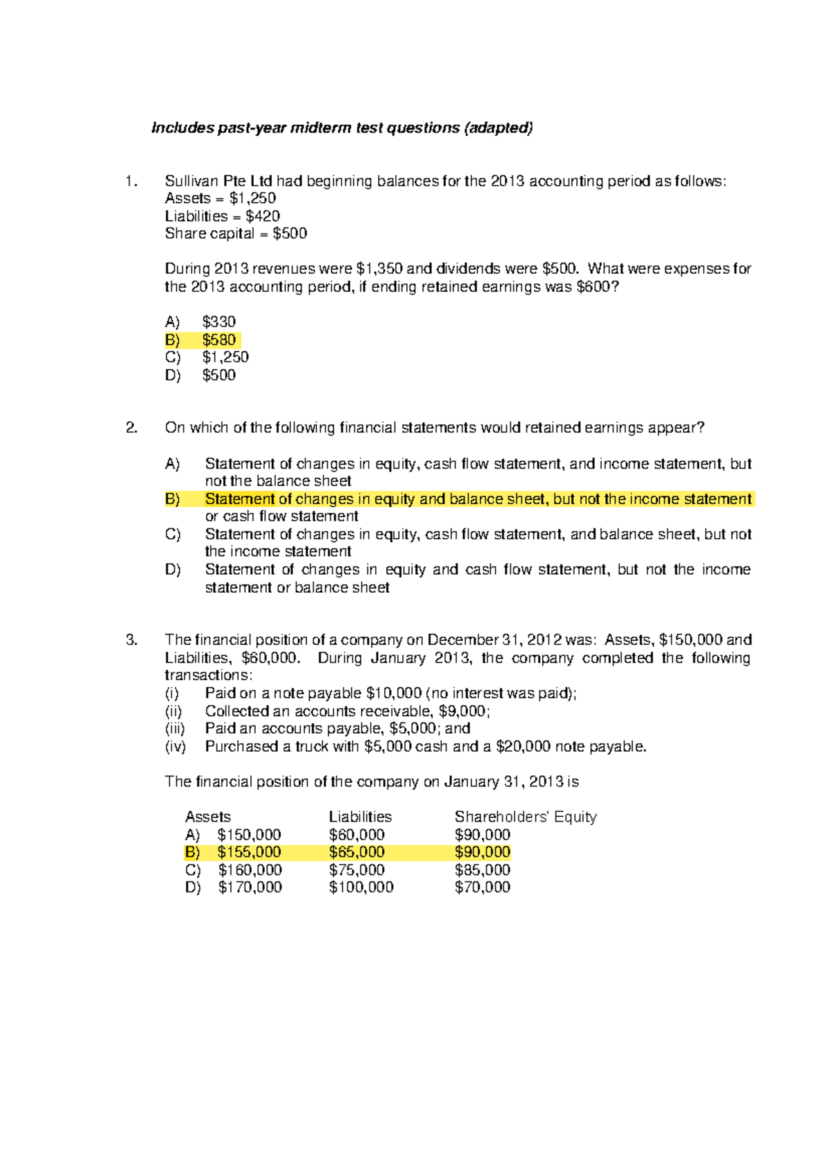 Mcq drill Accounting - Includes past-year midterm test questions ...