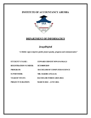 [Solved] create the project report project tittle Project presentation - Computer and ...