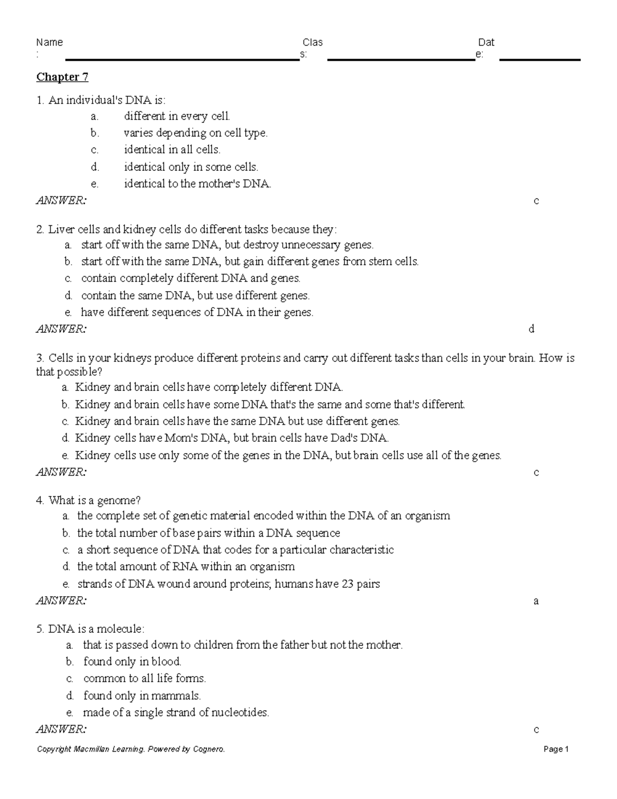 DNA Profiling and STR Analysis in Forensic Science: Chapter 7 Notes ...