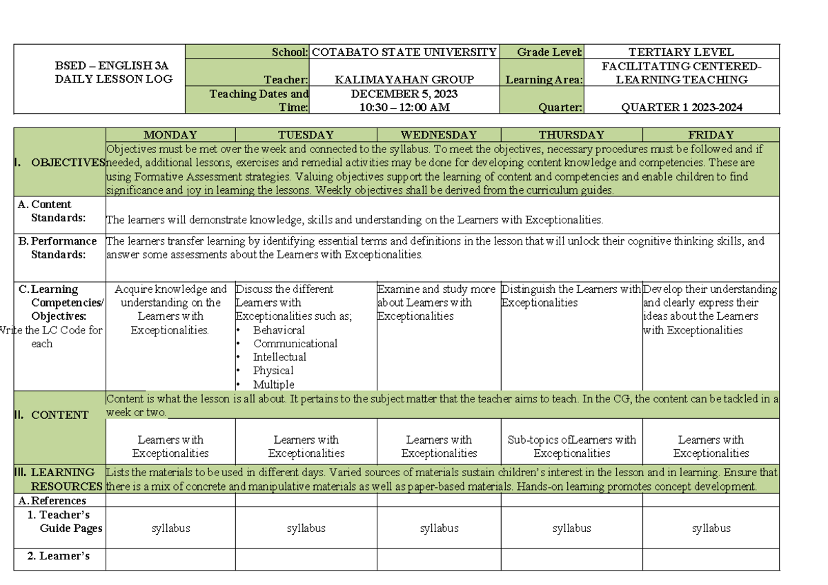 DLL IN Facilitating Learner Centered Teaching Module 6 Unit 2 final ...
