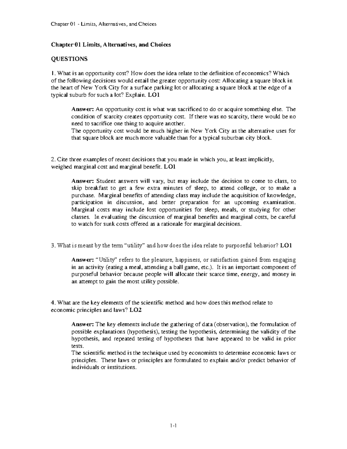 Chapter 01 Limits, Alternatives and Choices - Chapter 01 Limits ...