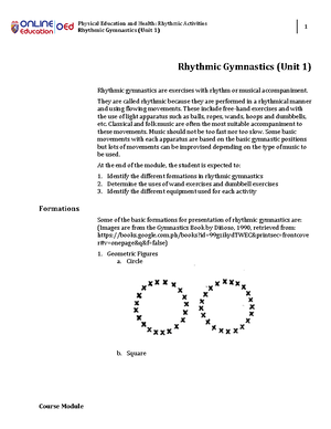 W1 Lesson 1 - Introduction to Physical Fitness - Module 1 - Module 1 – Introduction 1 Module 1 ...