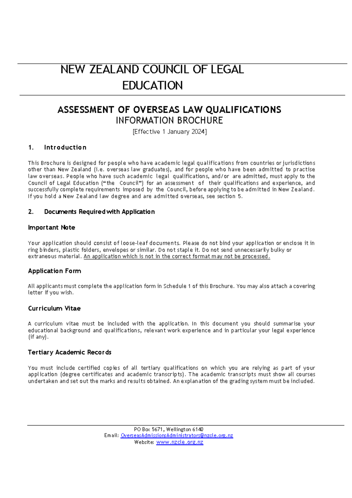 Assessment of Overseas Law Qualifications - NZCLE Guidelines - Studocu