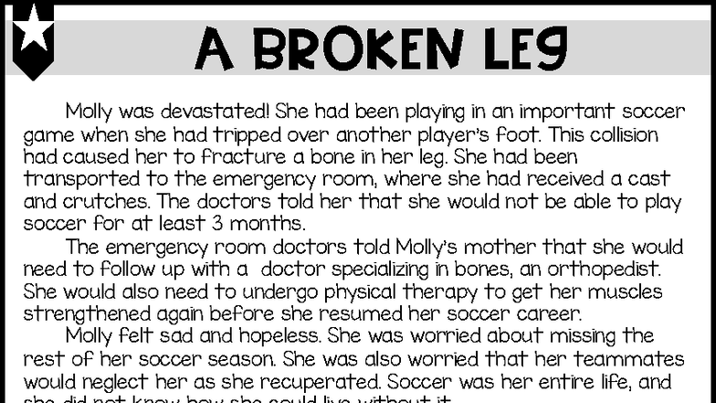 A Broken Leg: Molly's Journey of Perseverance and Recovery - Studocu