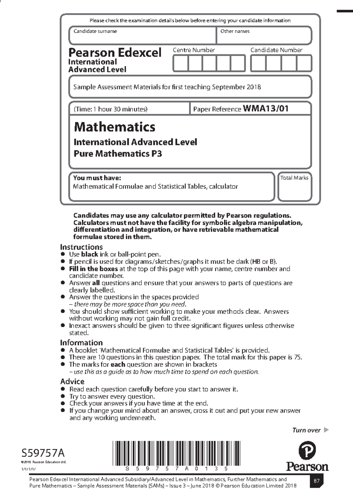 P3 Sample Paper - nmdnmdnd - Candidates may use any calculator ...