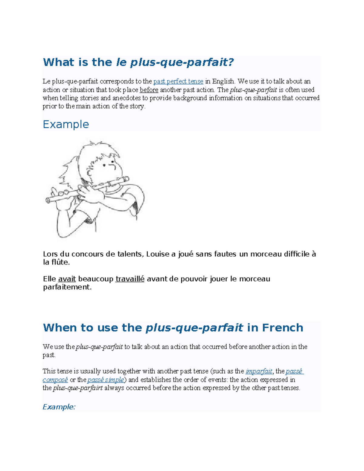 Plus-que-parfait: Understanding the Past Perfect Tense in French - Studocu