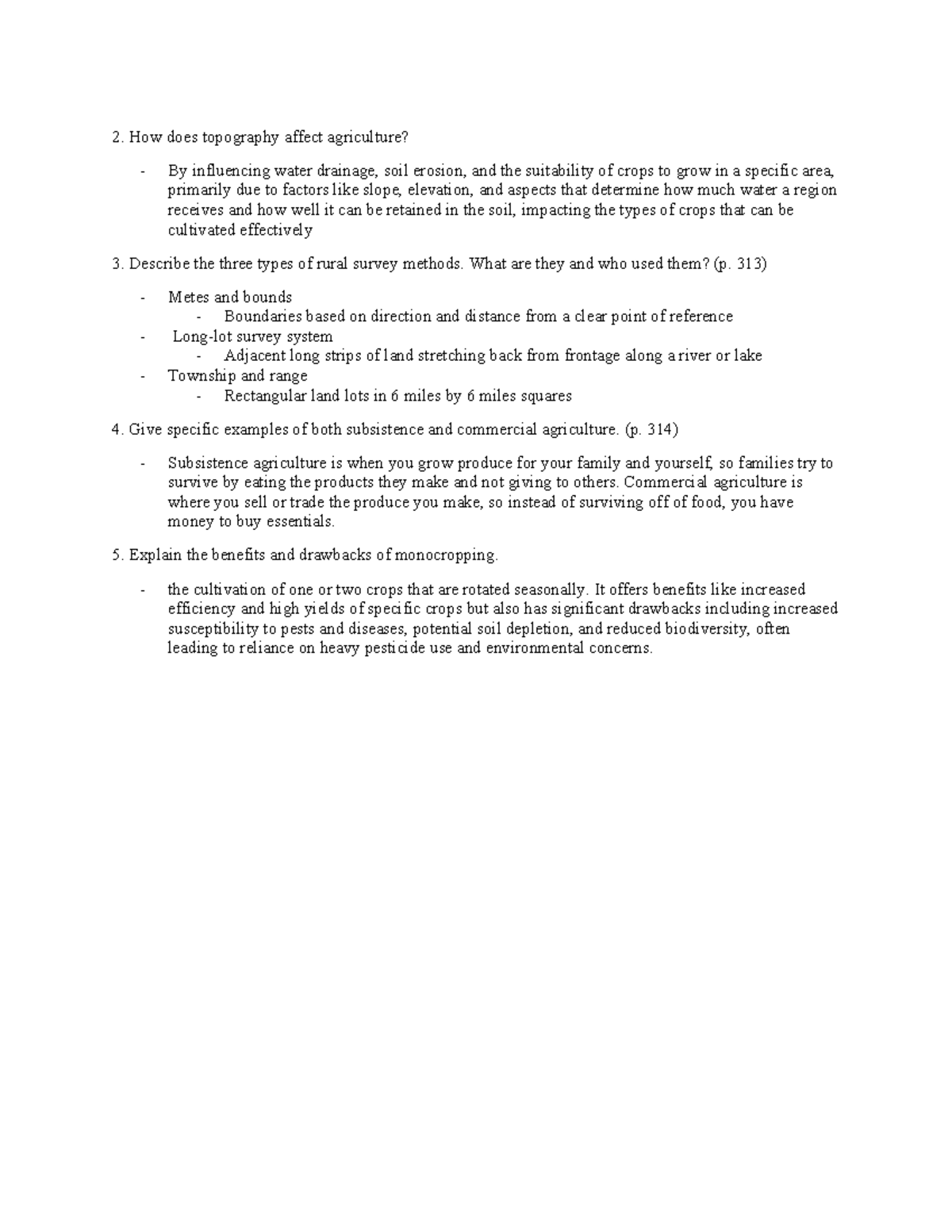 Chapter 12: Topography, Agriculture, and Survey Methods in AP Human Geo ...