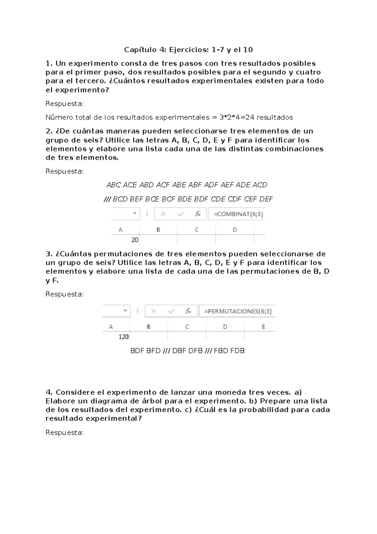 Ejercicios de Probabilidad - Capítulo 4 (Ejercicios 1-24) - Studocu