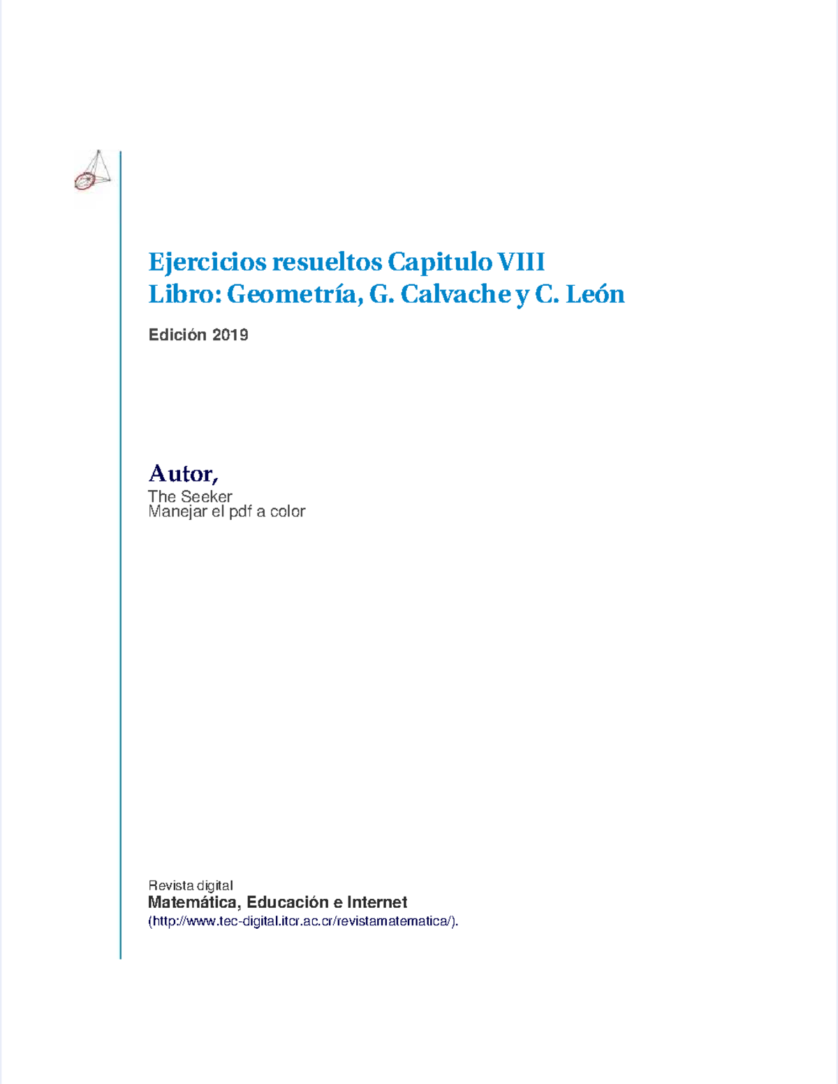 Ejercicios Resueltos de Geometría (G) - Capítulo IV - Calvache y León ...