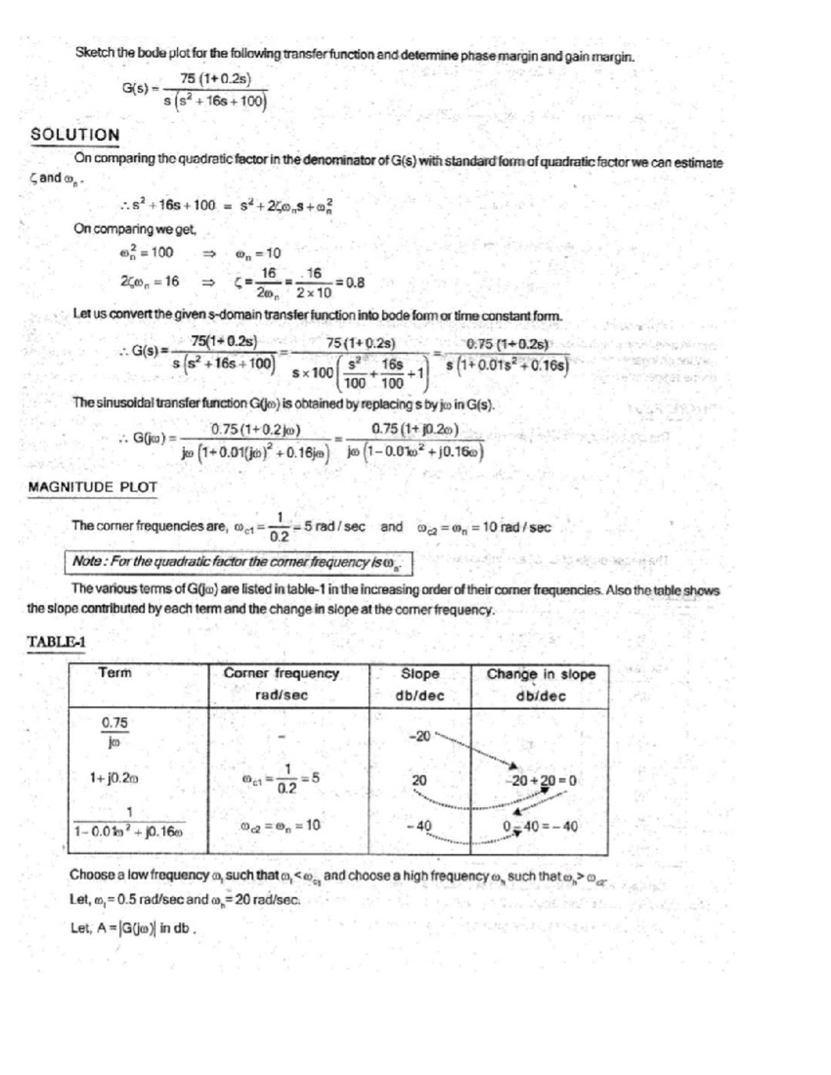 Lecture 21 - Bode Plot Analysis of Transfer Function G(s) - Studocu