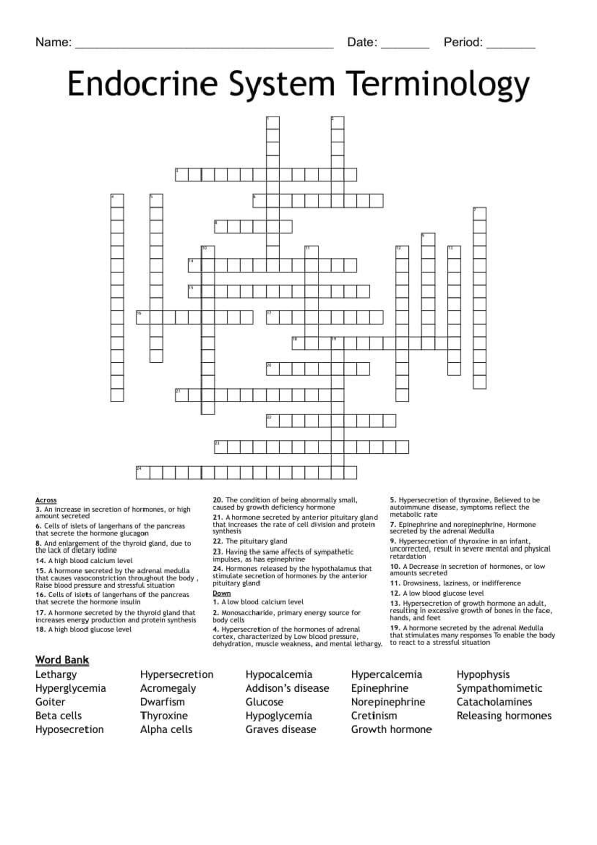 Endocrine System Terminology Quiz 10 IT 12: Key Terms & Definitions ...